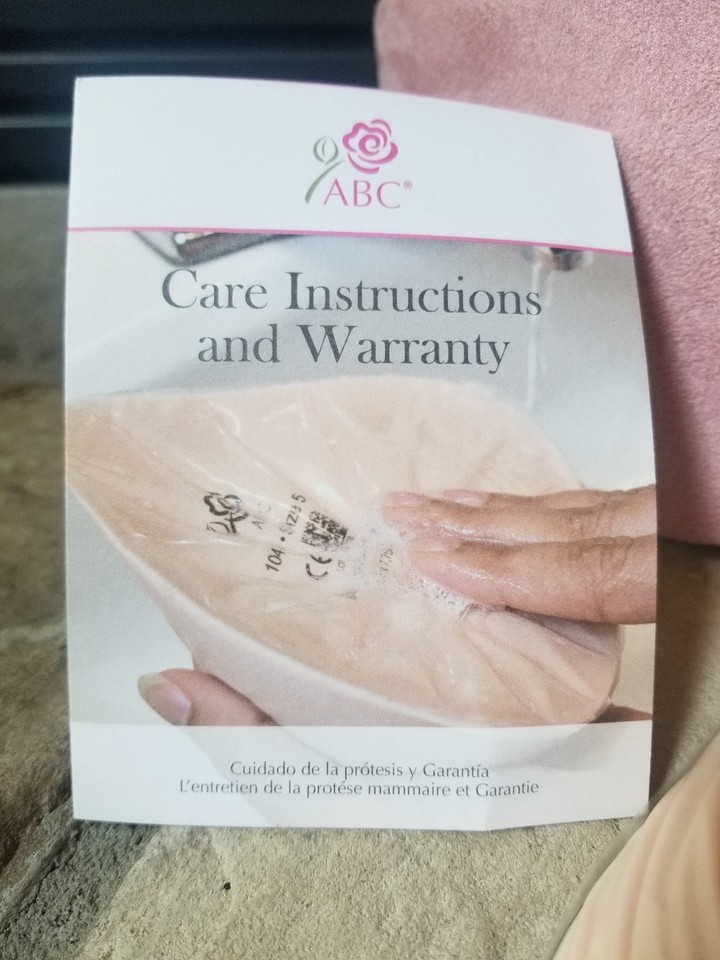 ABC Breast Form 10258 Classic Triangle Blush Size 7 Mastectomy ...