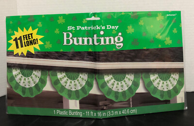 St. Patrick's Day Plastic Bunting 11’ x 16" - NIP | eBay