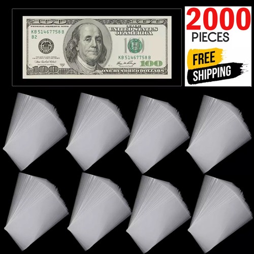 2000PC Currency Sleeves Paper Money Bill Holder Banknote Storage ...
