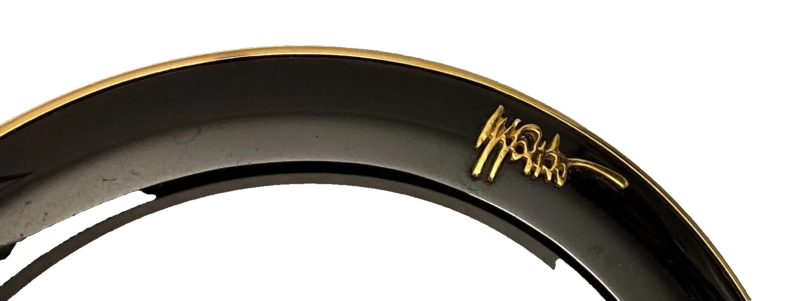 Pair of Ippolita Bangles 18K Yellow Gold Black& White Resin Signature ...