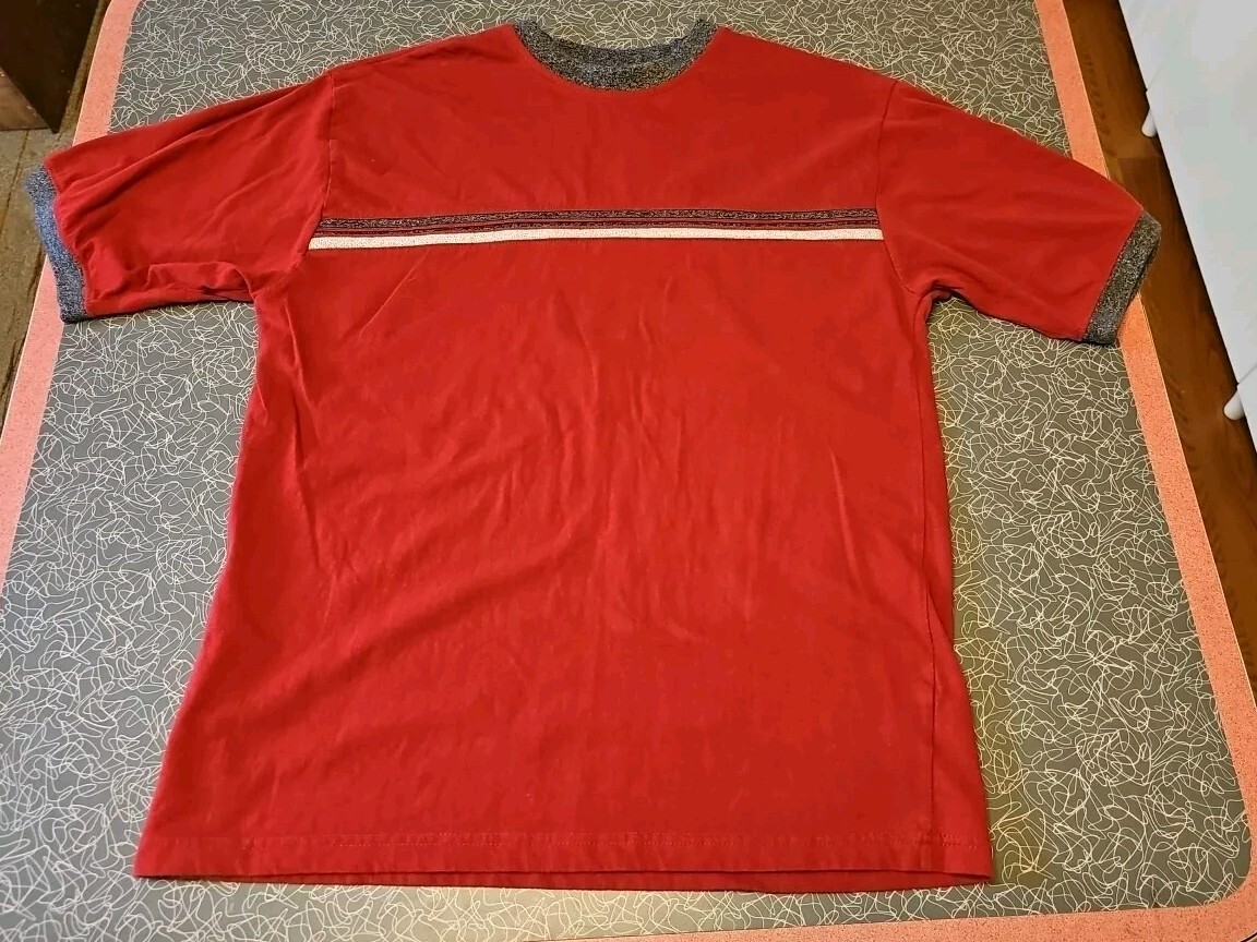 Men's Faded Glory T Shirt Medium Red, Grey Striped M Med | eBay