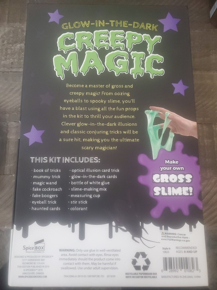 Glow In The Dark Creepy Magic Tricks, Slime,Kids Ages 8+, Spice Box ...