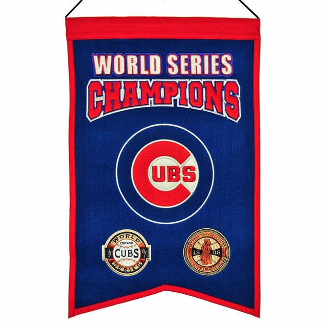 Chicago Cubs 1907 1908 2016 World Series Champions14x22 Embroidered ...