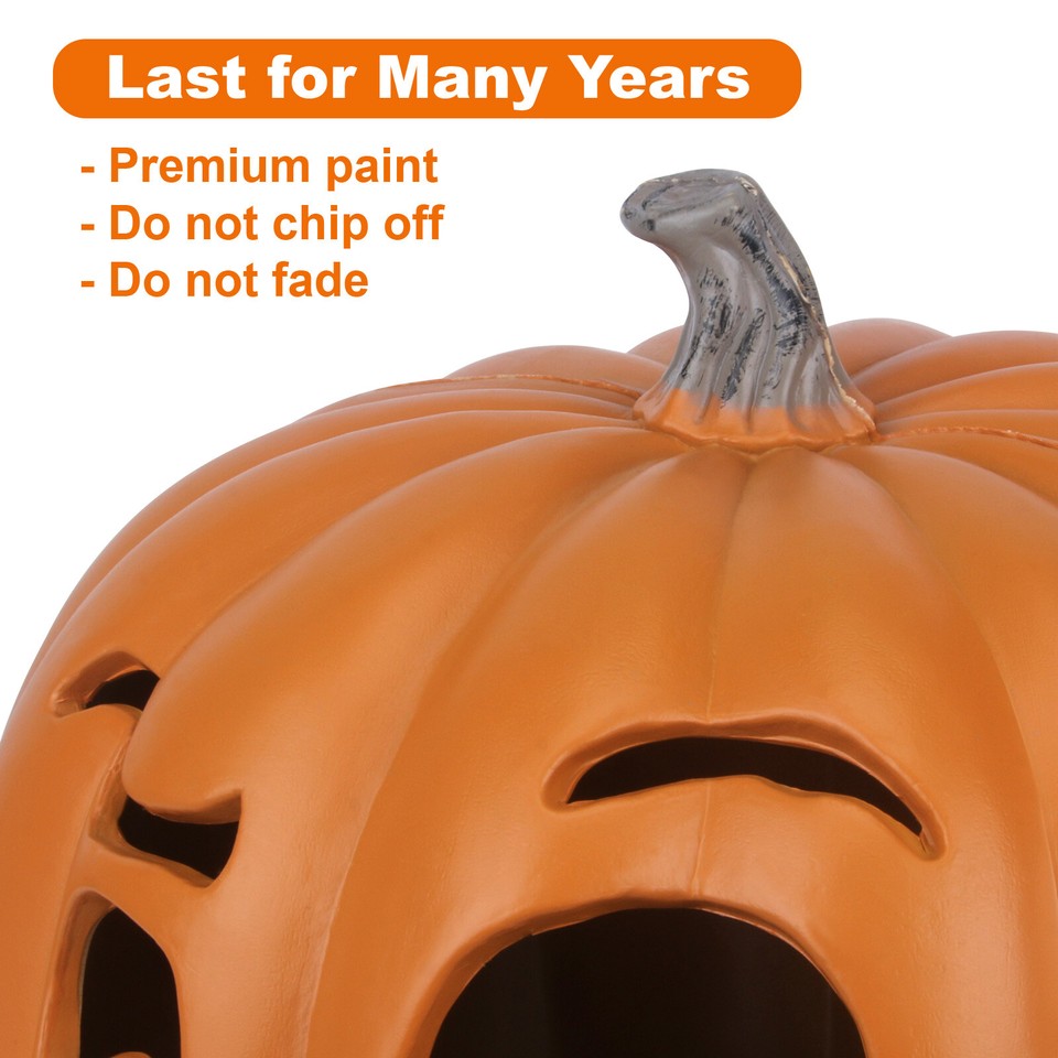 Jack O Lantern 11" Halloween Light Up Pumpkin Scary Face Pre-lit ...