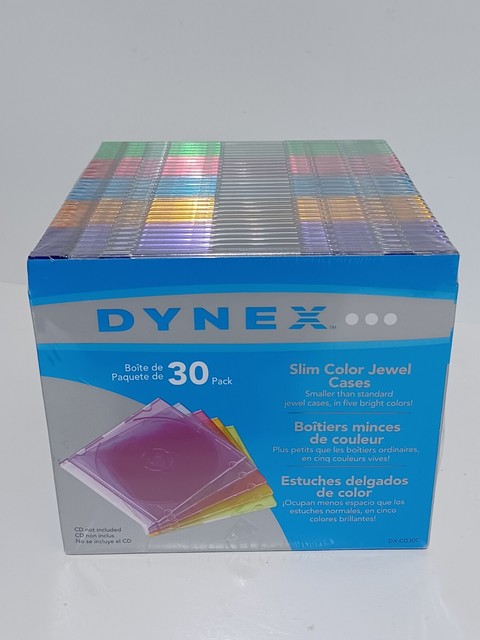 Dynex 35-pack Color Slim JEWEL Cases for CD DVD Blu-ray Discs Video ...