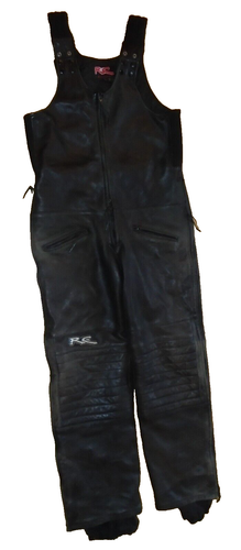 Riders Choice RC Heavy Leather Mens Large Motorcycle Riding Bibs Black ...