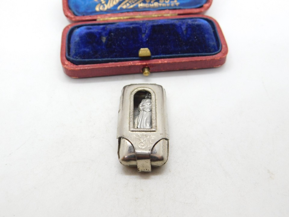 Religious Relic Saint in Chrome Metal Box Antique Art Deco c1920 | eBay UK