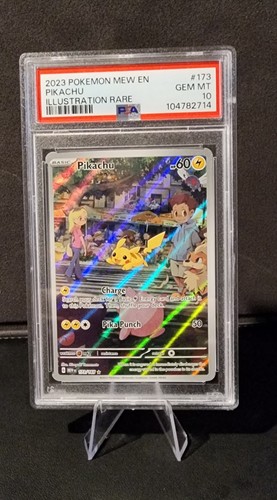 PSA 10 GEM MINT Pikachu 151 MEW Illustration Full Art Holo Pokemon Card ...