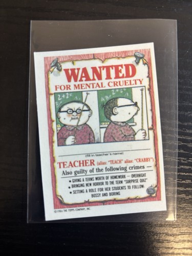 1988 Garbage Pail Kids Garbage Gang 3rd Series Foreign NZ Snooty SAM ...