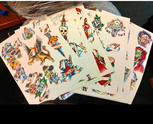 traditional tattoo flash 44 Sheets Set Color Copies. | eBay