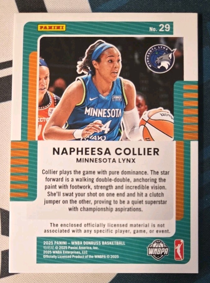 2025 Panini Donruss WNBA #29 Napheesa Collier Jersey Series Patch Lynx ...