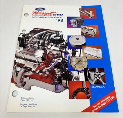 1998 Ford Racing Performance Parts Catalog SVO Motorsport Mustang FRPP ...