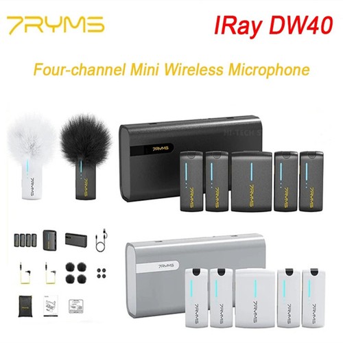 7RYMS iRay DW40 4-Channel Wireless Lavalier Microphone 4x Transmitter ...