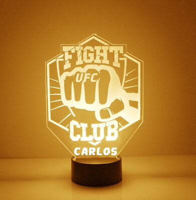 Fight Club MMA Lamp, Night Light, Personalized FREE, With Remote, UFC ...