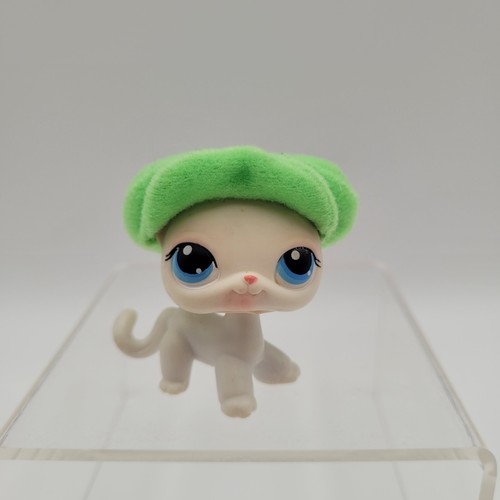 Littlest Pet Shop LPS Hasbro #64 White Shorthair Cat Blue Eyes With ...