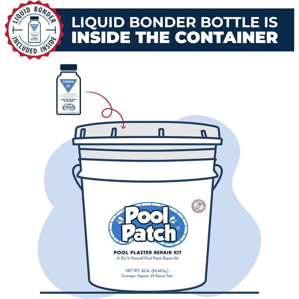 White Pool Plaster Repair Kit Patch 50 lb. Waterproof Crack Bonding ...