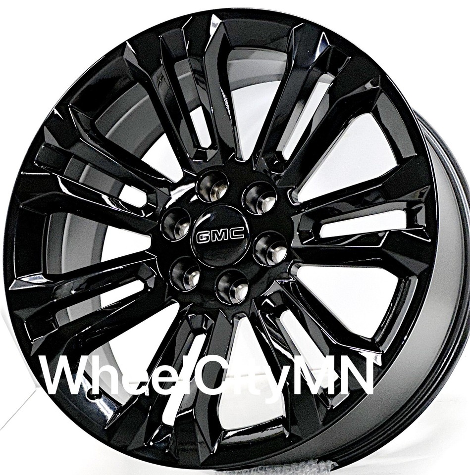 4 NEW 22" Gloss Black 5666 Replica OE Wheels fits 2026 GMC Sierra Yukon ...