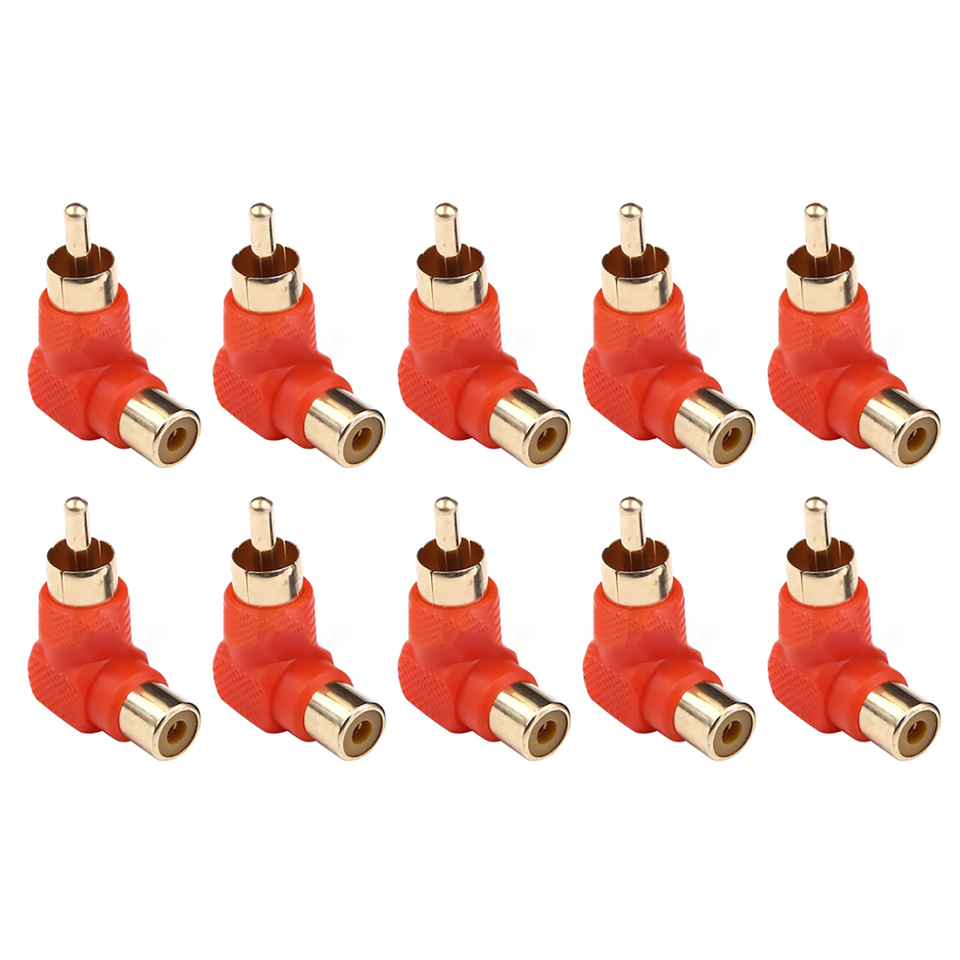 10Pcs RCA Right Angle Connector Plug Adapters Connector Replacement ...
