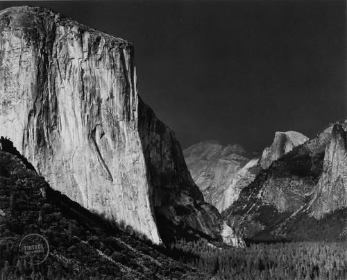 VTG Ansel Adams Yosemite El Capitan Half Dome Engraving Landscape 1972 ...