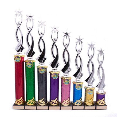 Personalised Modern Silver Dance Dancing Column Trophy Award Engraved ...