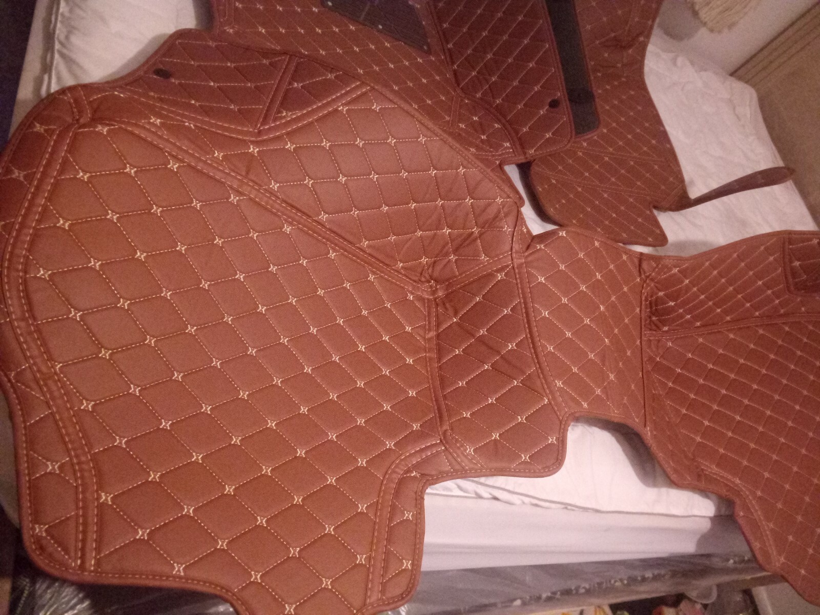 car Pu Leather pleather Floor Liner mat Diamond waterproof all weather ...