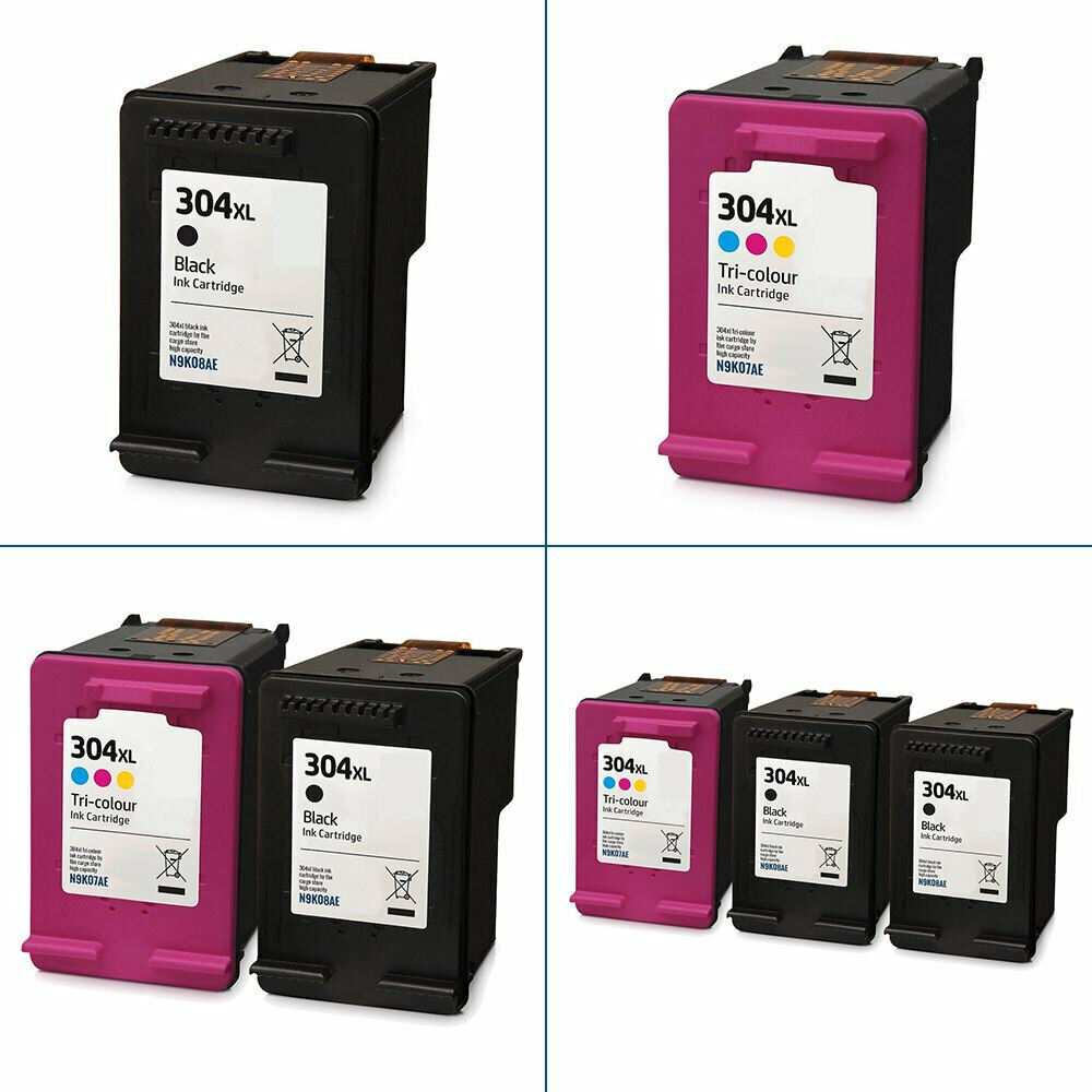 304XL Black & Colour Replacement Ink Cartridges For HP Envy 5030 ...