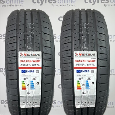 2X New 215 55 17 NEREUS NS601 98W XL 215/55R17 2155517 *C/B RATED* (2 ...