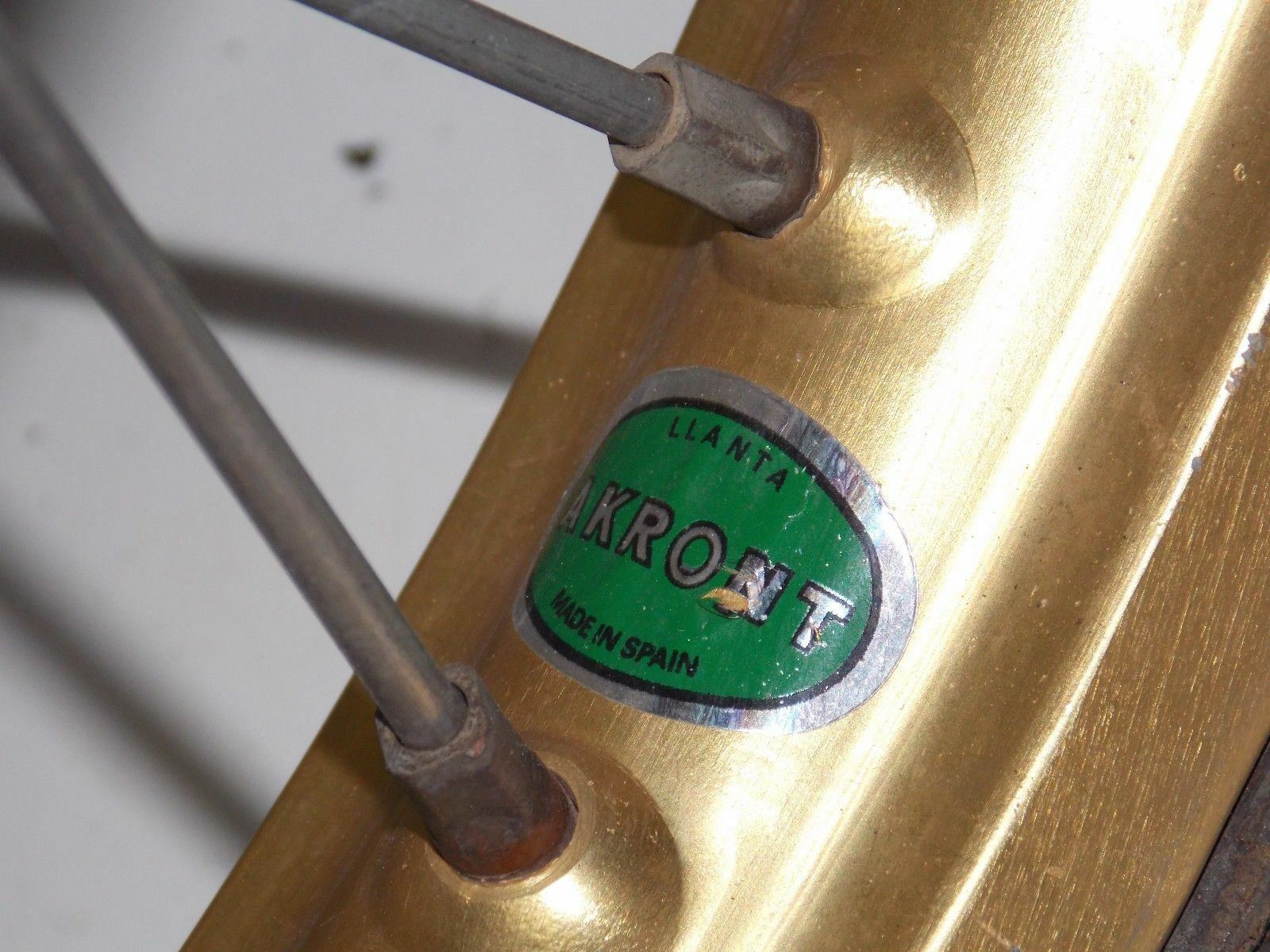 HONDA 21" WHEEL AKRONT GOLD RIM HUB SPOKES ROTOR 1981 HUSQVARNA AE420 ...