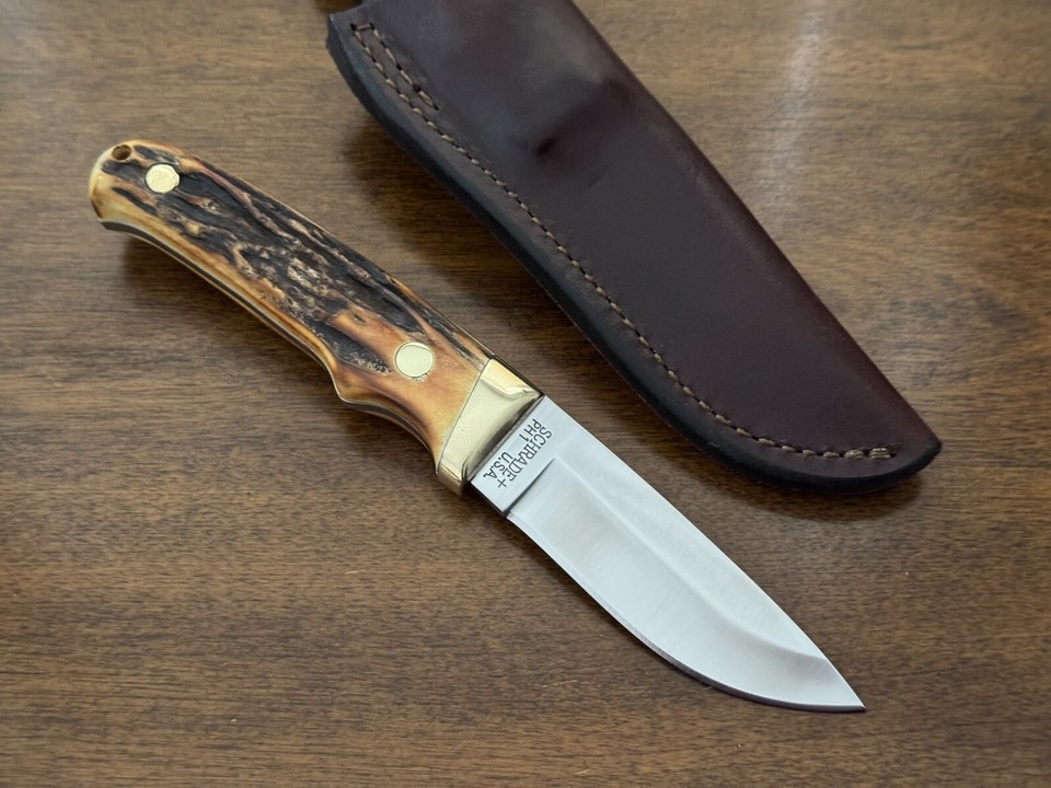 Rare VTG Schrade PH1 Fixed Blade Knife Nice Handle Loveless Style Made ...