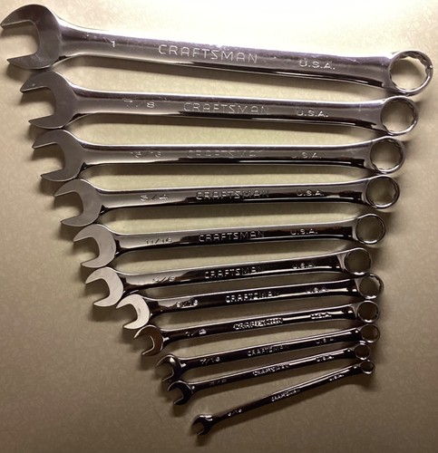 Craftsman “Professional” 11pc Long Pattern Fully Polished SAE Wrench ...