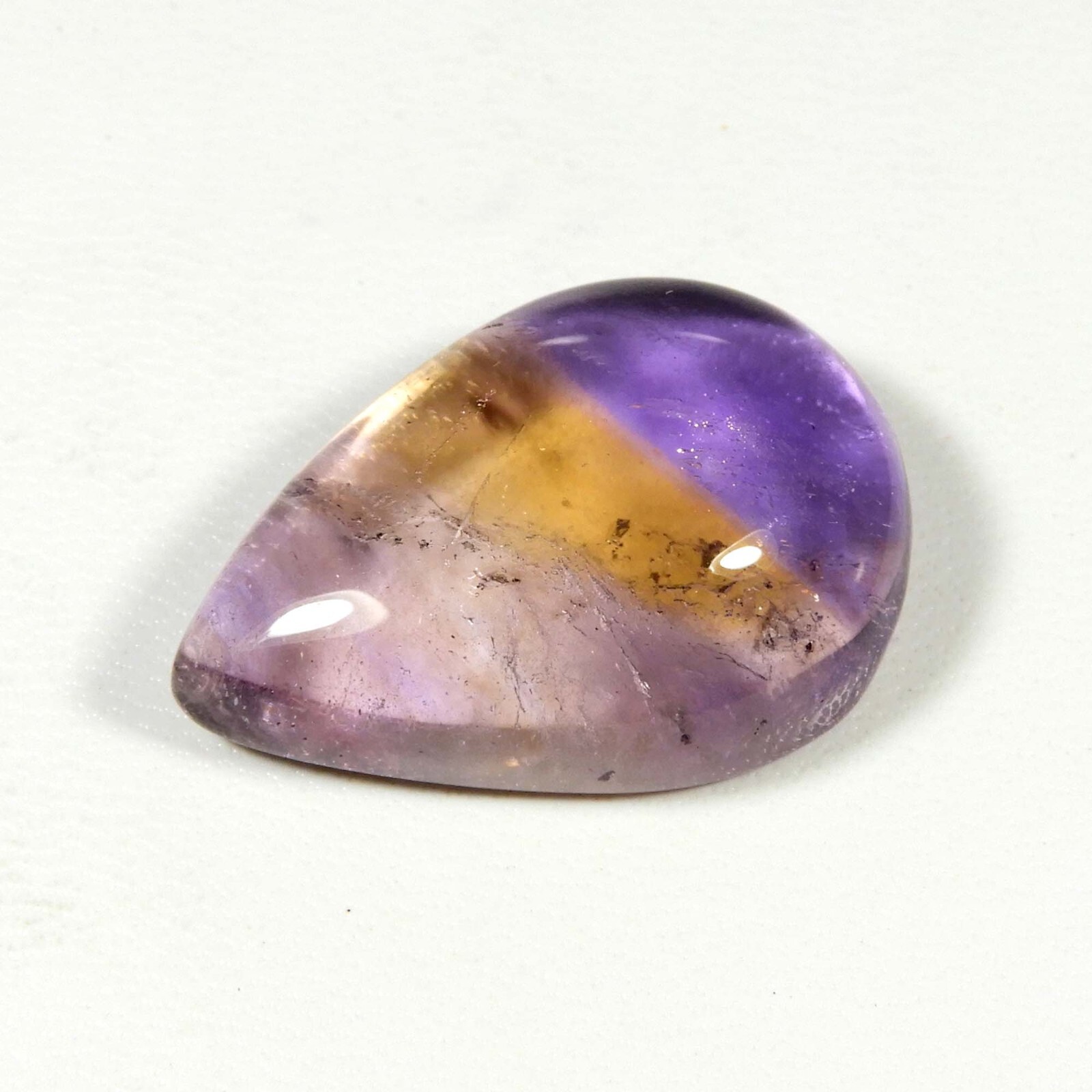 Yellow Purple Ametrine Gemstone Pear Shape Loose Natural Cabochon 38 ...