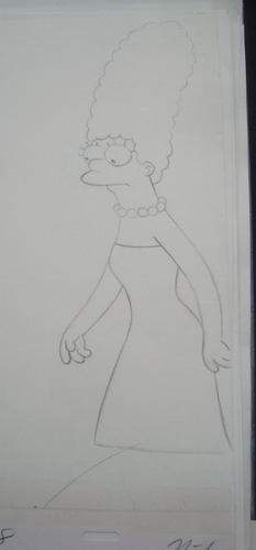 THE SIMPSONS ANIMATION ORIGINAL ART Production Drawing Sketch Marge ...