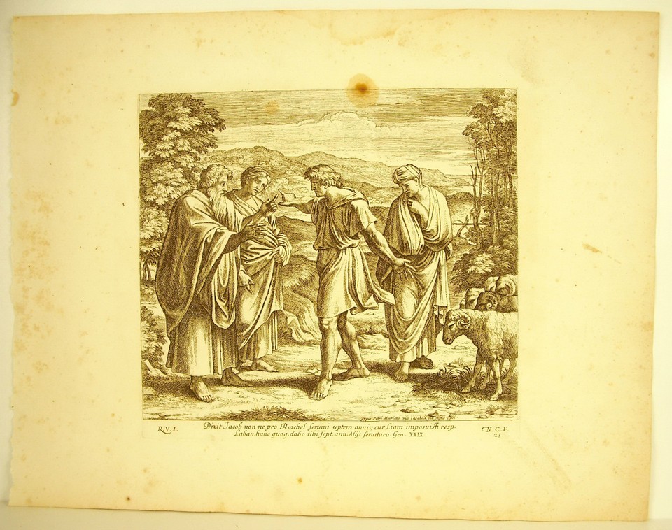 Jacob Rachel Liam Laban Gen XXIX La Bible Nico Chaperon 1649 ap Raphaël ...