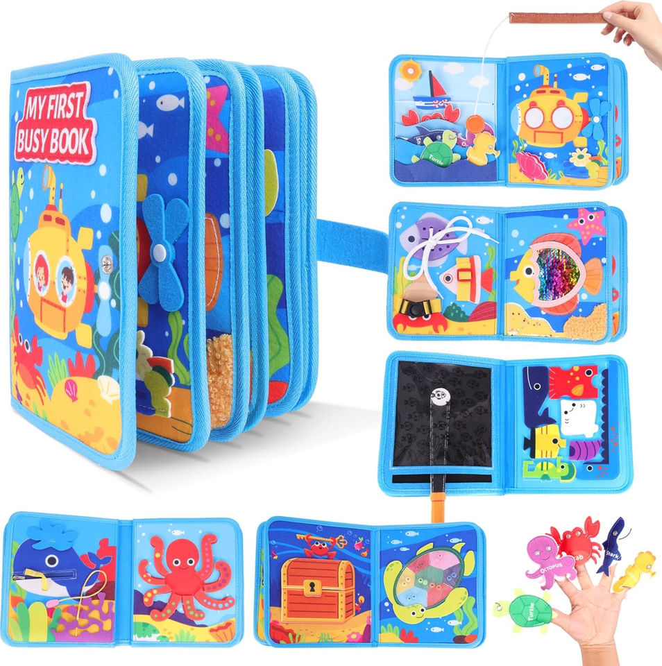 Ocean Busy Book for Toddlers 1-3, Montessori Busy Board Educational ...