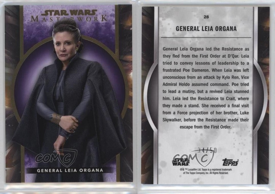 2022 Topps Star Wars Masterwork Purple 34/50 Princess Leia Organa ...