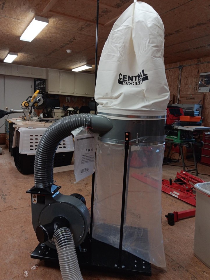 2 HP Dust Collector 35 Gallon High Flow Capacity Heavy Duty Shop Wood ...