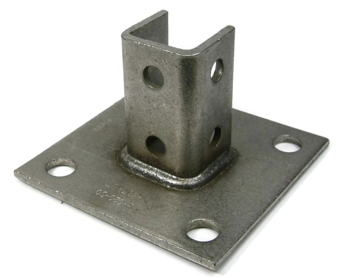 316 Stainless Steel P2072ASQ Strut Post Base Square 6x6x3-1/2 Leg 1-5/8 ...
