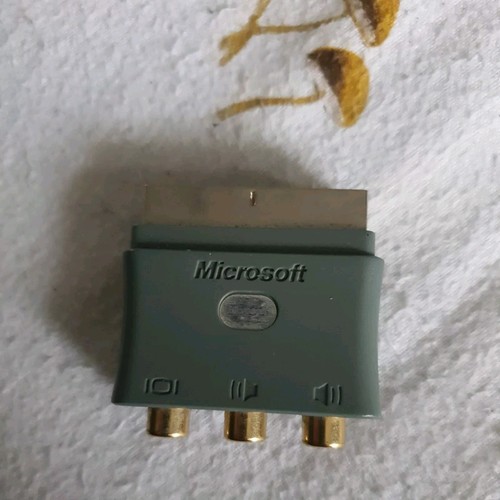 Official Microsoft Xbox 360 block scart adaptor to 3 RCA AV Audio Video ...