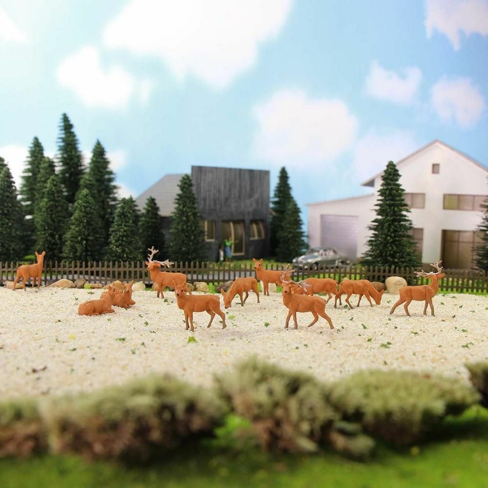 Model Railway Painted Wild Animal Moose Elk PVC Model HO Scale 1:87 ...