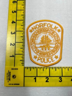 Norfolk Police Virginia Gold white Shoulder Patch obsolete | eBay