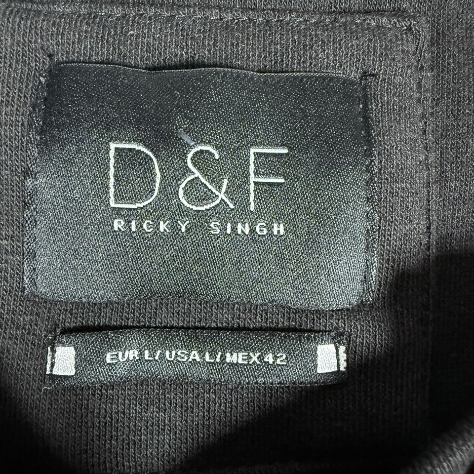 D&F Ricky Singh Mens Size Large Long Sleeve Black Camo Trim Sleeves ...