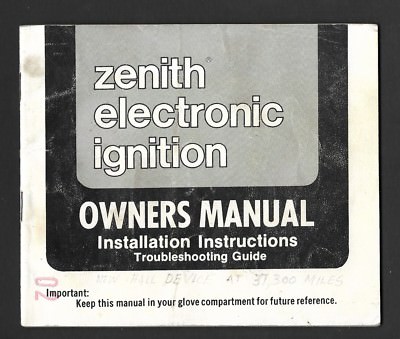 Zenith Electronic Ignition Pamphlet and Warranty Card - Circa 1973 | eBay