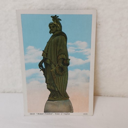 Postcard Armed Freedom Statue Capitol Dome Washington DC Curt Teich ...