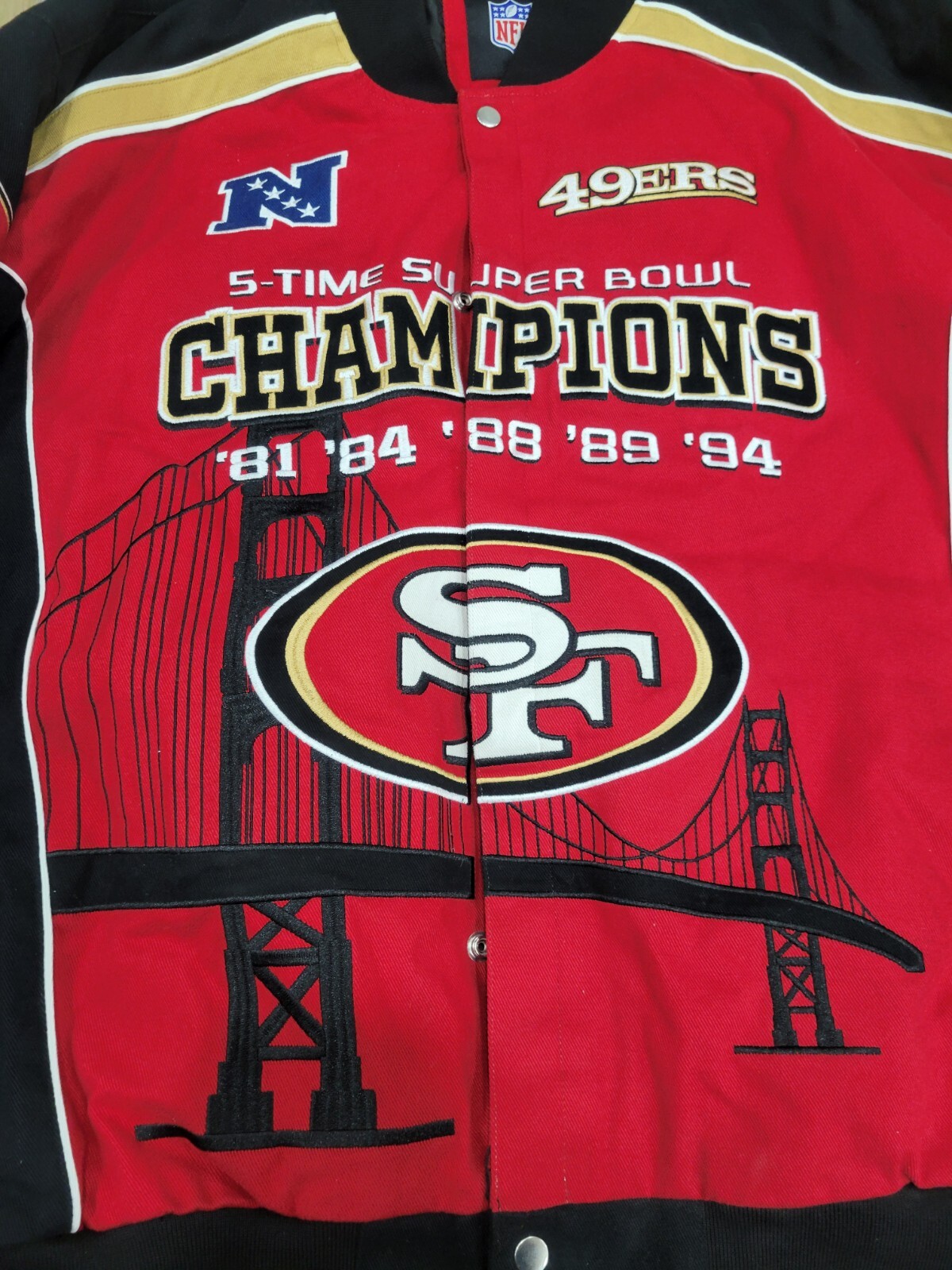 4XL NFL San Francisco 49ers 5-Time Super Bowl Champions Jacket Men's ...