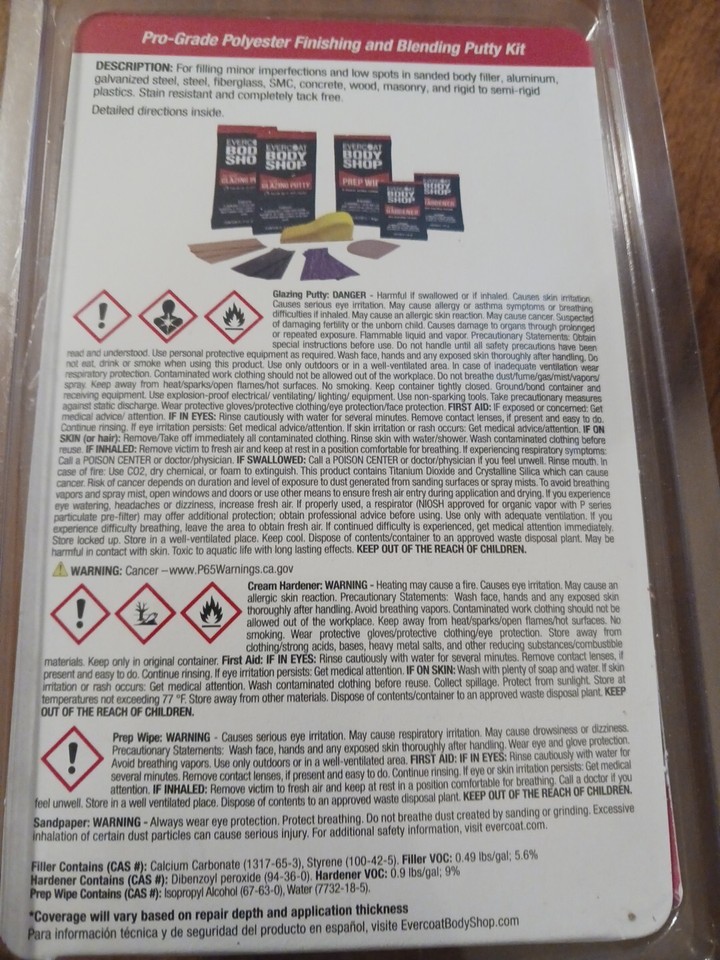 Evercoat Body Shop Scratch & Chip Repair Kit | 0023289050511 | 105051 ...