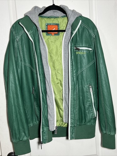 Sneaux By Steve-O Faux Leather Green Jacket G111 | eBay