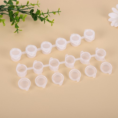 3ml Mini Paint Pot Empty Plastic Containers 6 pots per strip with snap ...