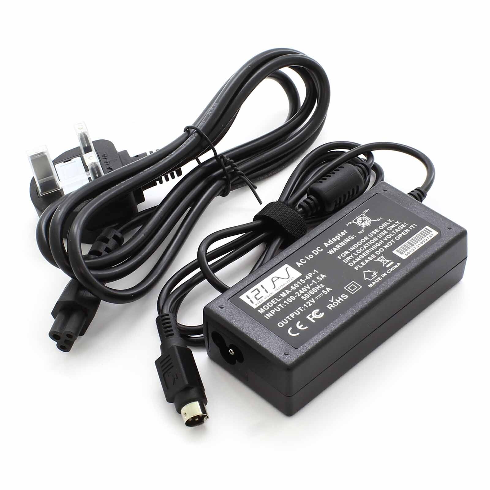 12V 5 Amp 4 Pin Socket Universal AC To DC Power Adaptor For LCD LAPTOPS ...