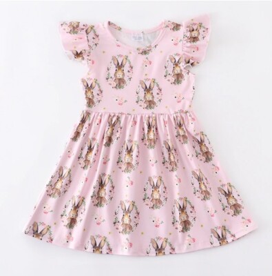 NEW Boutique Easter Bunny Peter Rabbit Girls Sleeveless Pink Dress | eBay