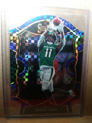 2020 select DENZEL MIMS blue checker DIE CUT Rookie card No. 63 ...